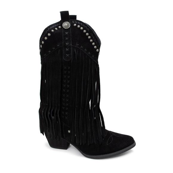 Volatile | Shoes | New Volatile Womens Destry Studded Fringe Boot In ...
